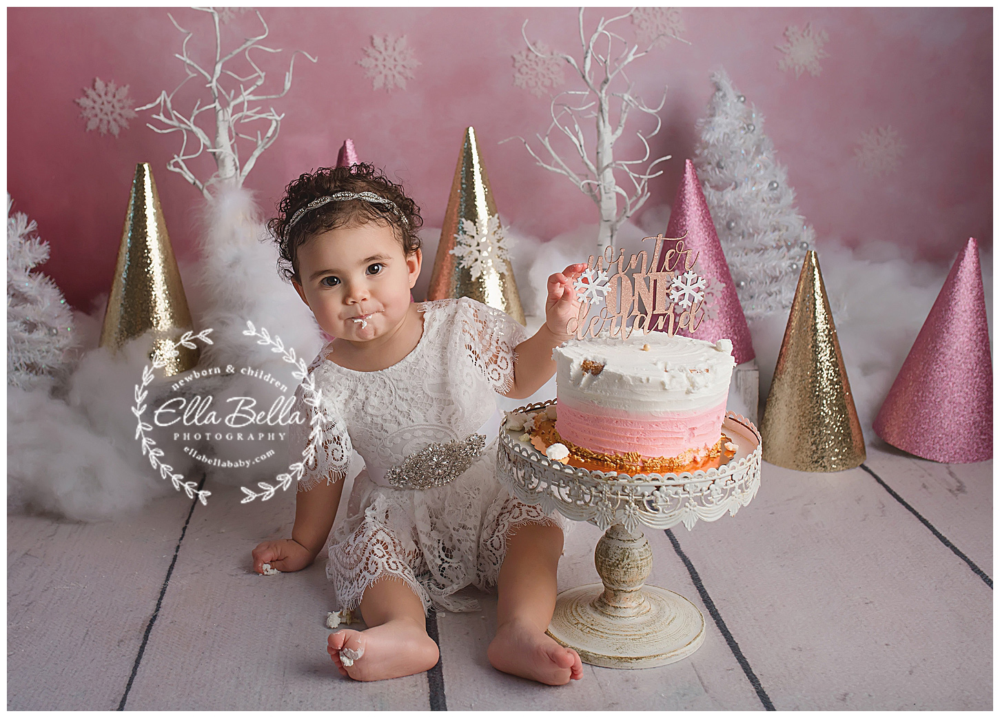 Winter Wonderland ~ San Antonio One Year Cake Smash Photographer - Ella Bella Photography | Ella ...