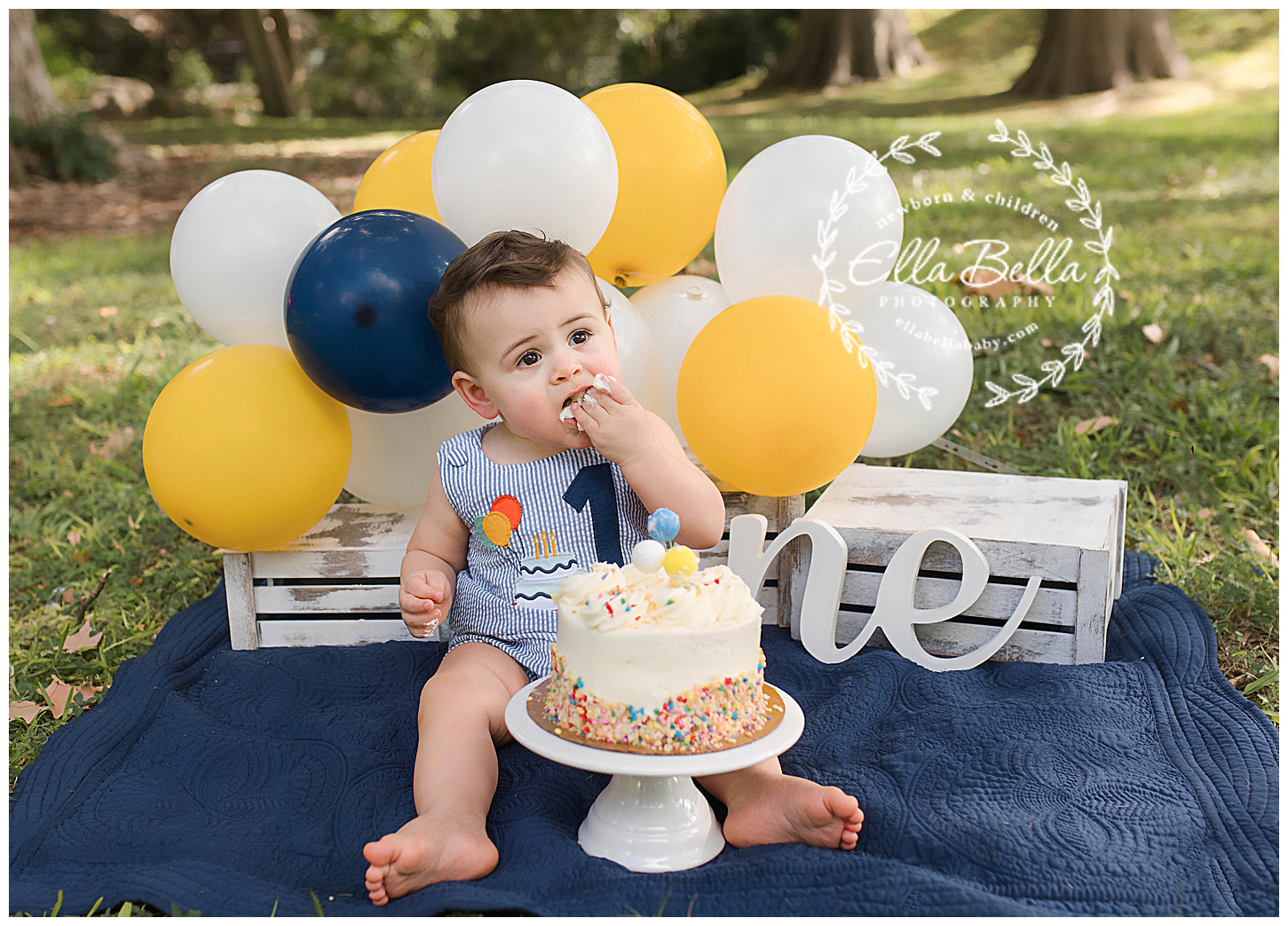 It's Fun to be ONE ~ San Antonio One Year Cake Smash Photographer - Ella Bella Photography ...