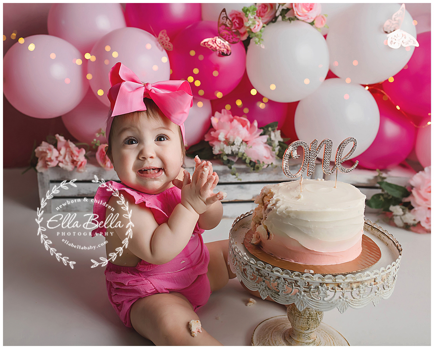 Sparkle ~ San Antonio One Year Cake Smash Photographer - Ella Bella Photography | Ella Bella ...