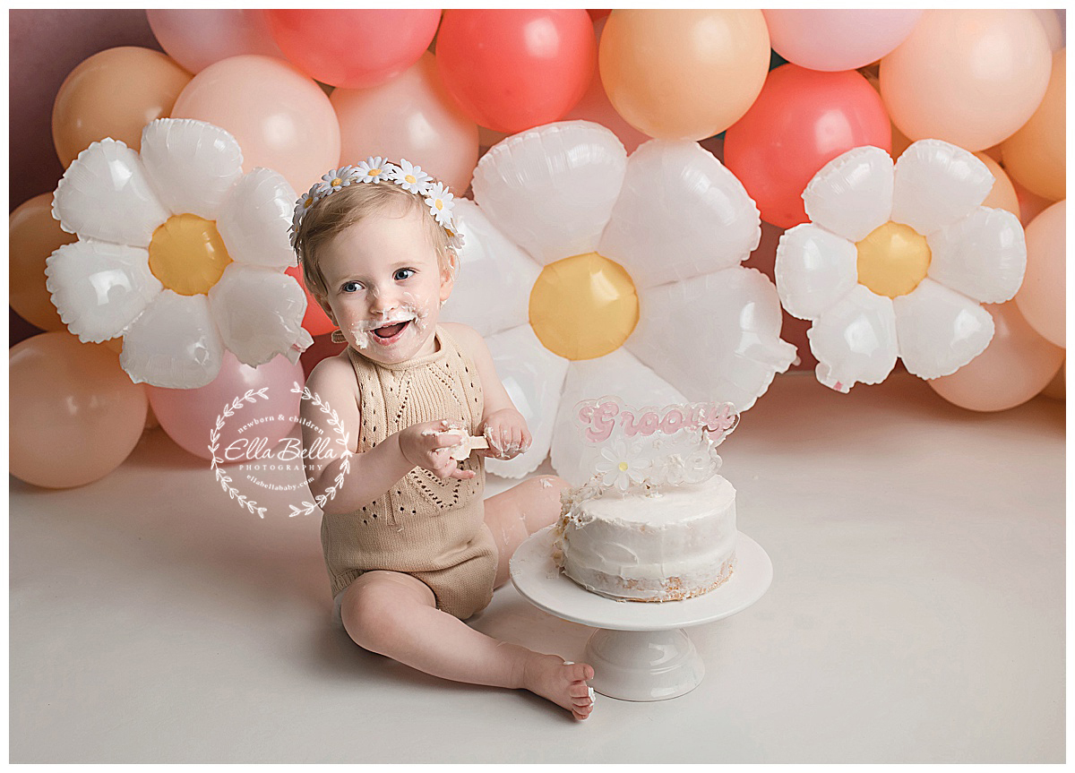 Groovy One ~ San Antonio One Year Cake Smash Photographer - Ella Bella Photography | Ella Bella ...