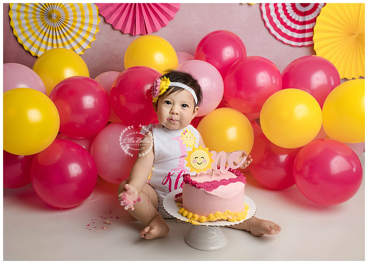 Little Sunshine ~ San Antonio One Year Cake Smash Photographer - Ella Bella Photography | Ella ...