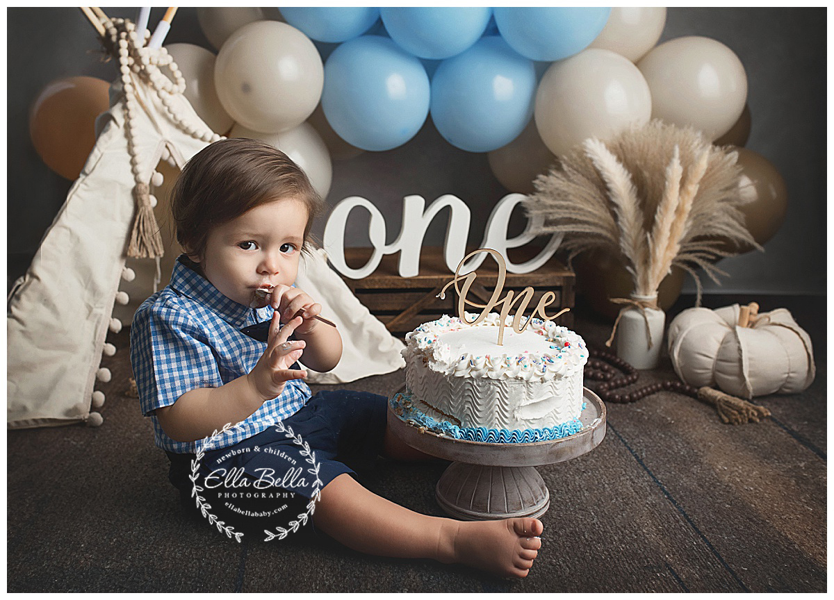 Little Gentleman ~ San Antonio One Year Cake Smash Photographer - Ella Bella Photography | Ella ...