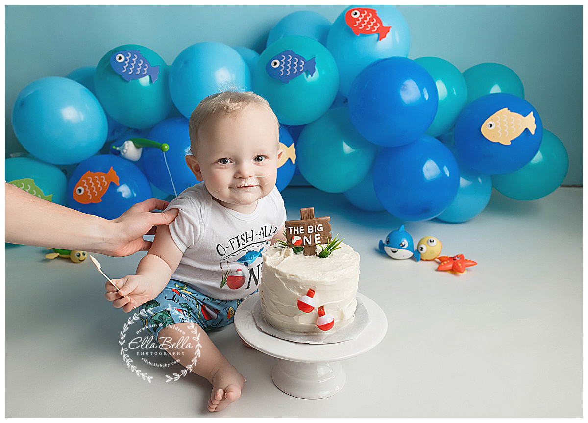 O-Fish-ally ONE ~ San Antonio One Year Cake Smash Photographer - Ella Bella Photography | Ella ...