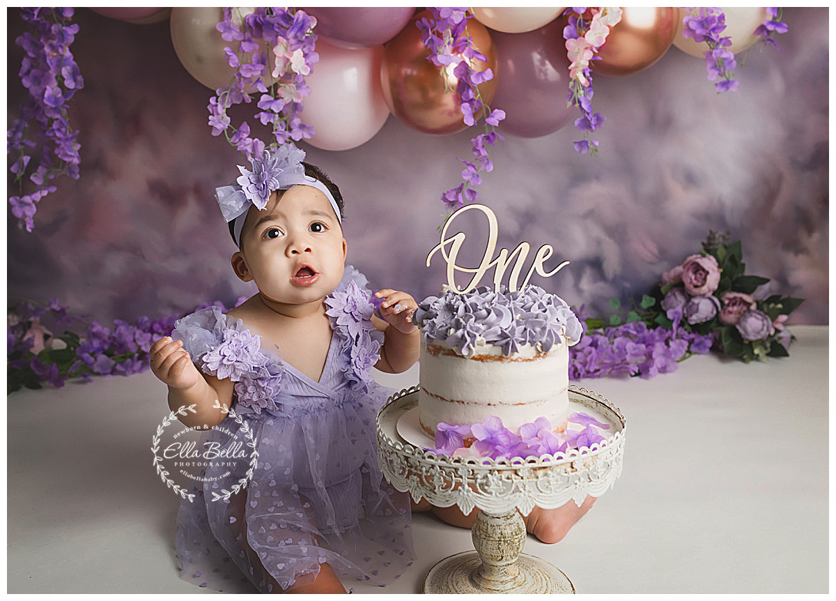 Floral ~ San Antonio One Year Cake Smash Photographer - Ella Bella Photography | Ella Bella ...
