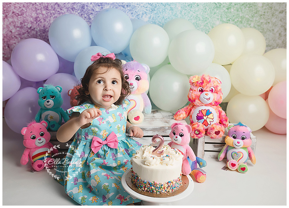 Care Bears ~ San Antonio One Year Cake Smash Photographer - Ella Bella Photography | Ella Bella ...