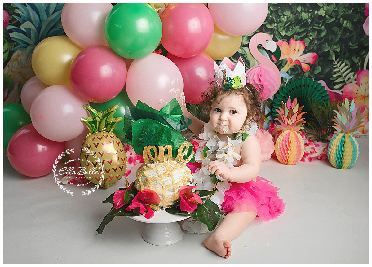Hawaiian Luau ~ San Antonio One Year Cake Smash Photographer - Ella Bella Photography | Ella ...