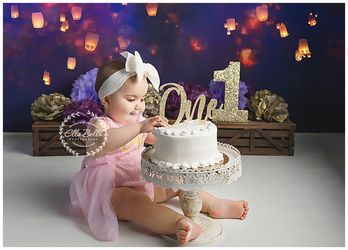 Tangled ~ San Antonio One Year Cake Smash Photographer - Ella Bella Photography | Ella Bella ...