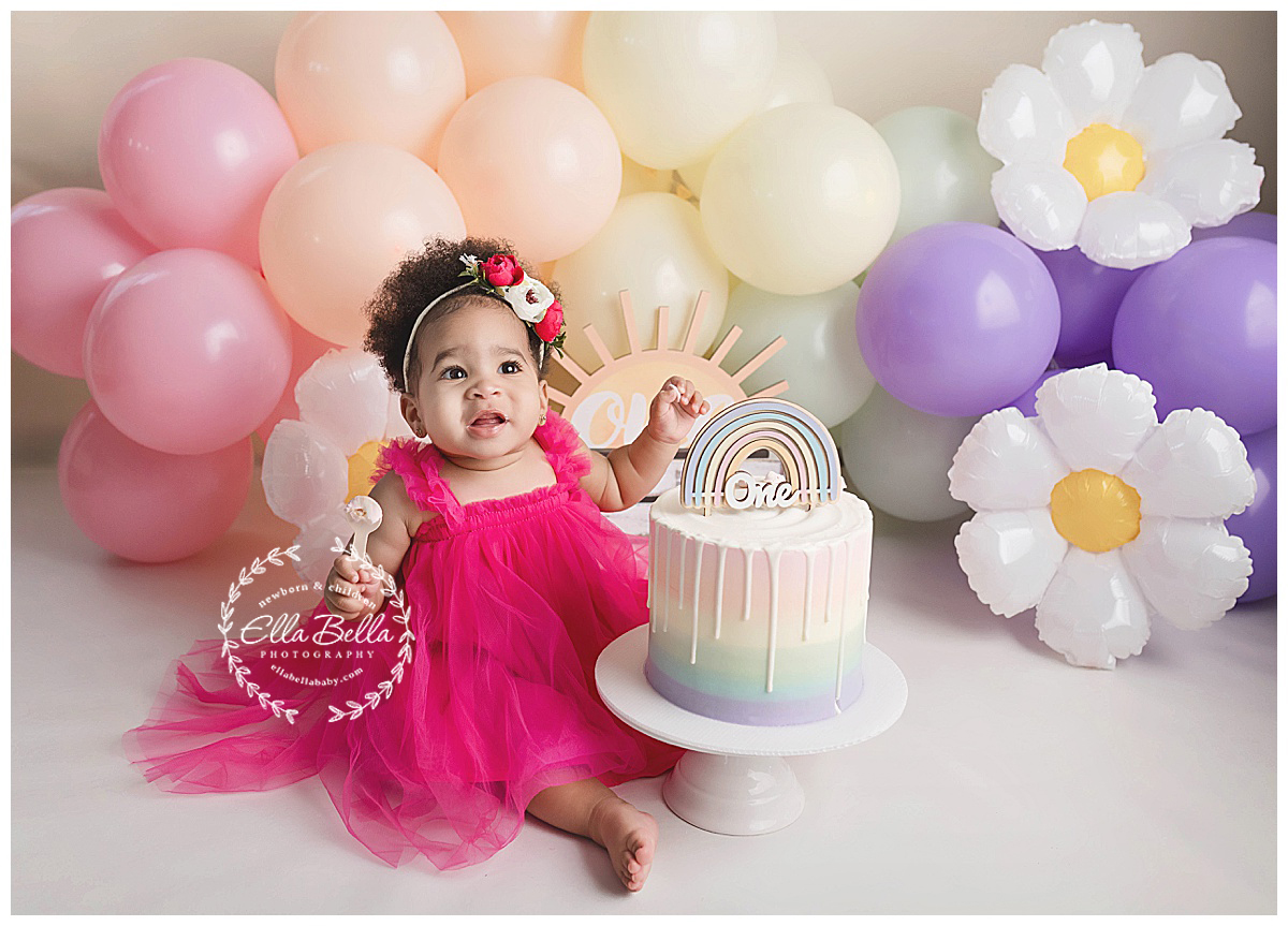 Rainbow Love ~ San Antonio One Year Cake Smash | Ella Bella Photography - Newborn Photographer ...