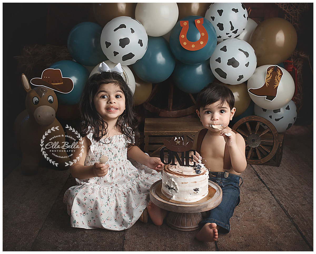 Cowboy Smash ~ San Antonio One Year Cake Smash Photographer | Ella Bella Photography - Newborn ...