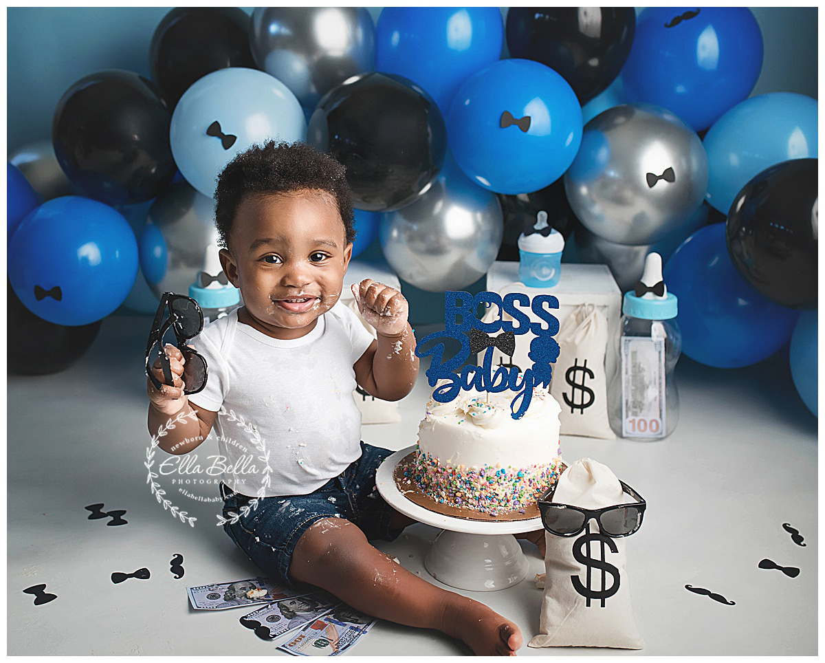Boss Baby ~ San Antonio One Year Cake Smash Photographer | Ella Bella ...